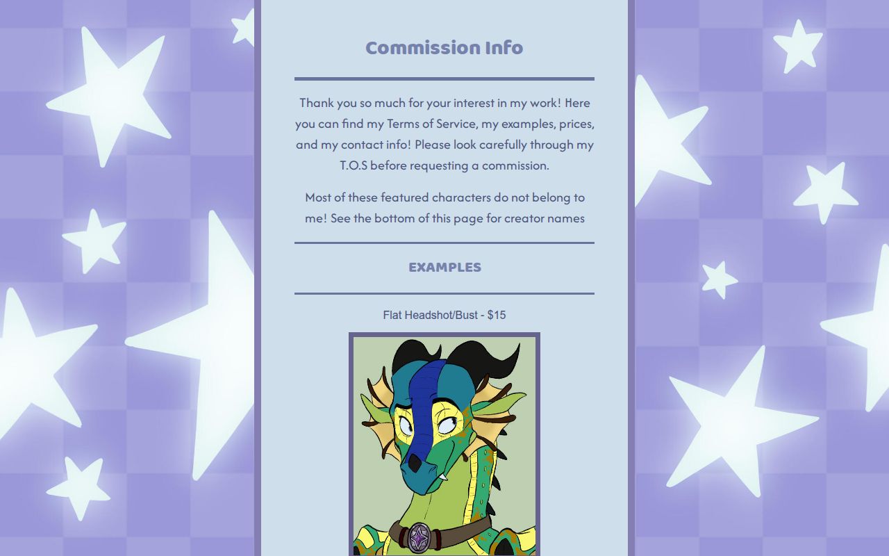 Commission examples and prices